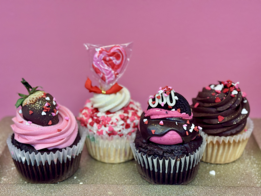 4 Jumbo Cupcakes Pink Box - Valentine's Day - CraveBakeryandCoffeeBar.com